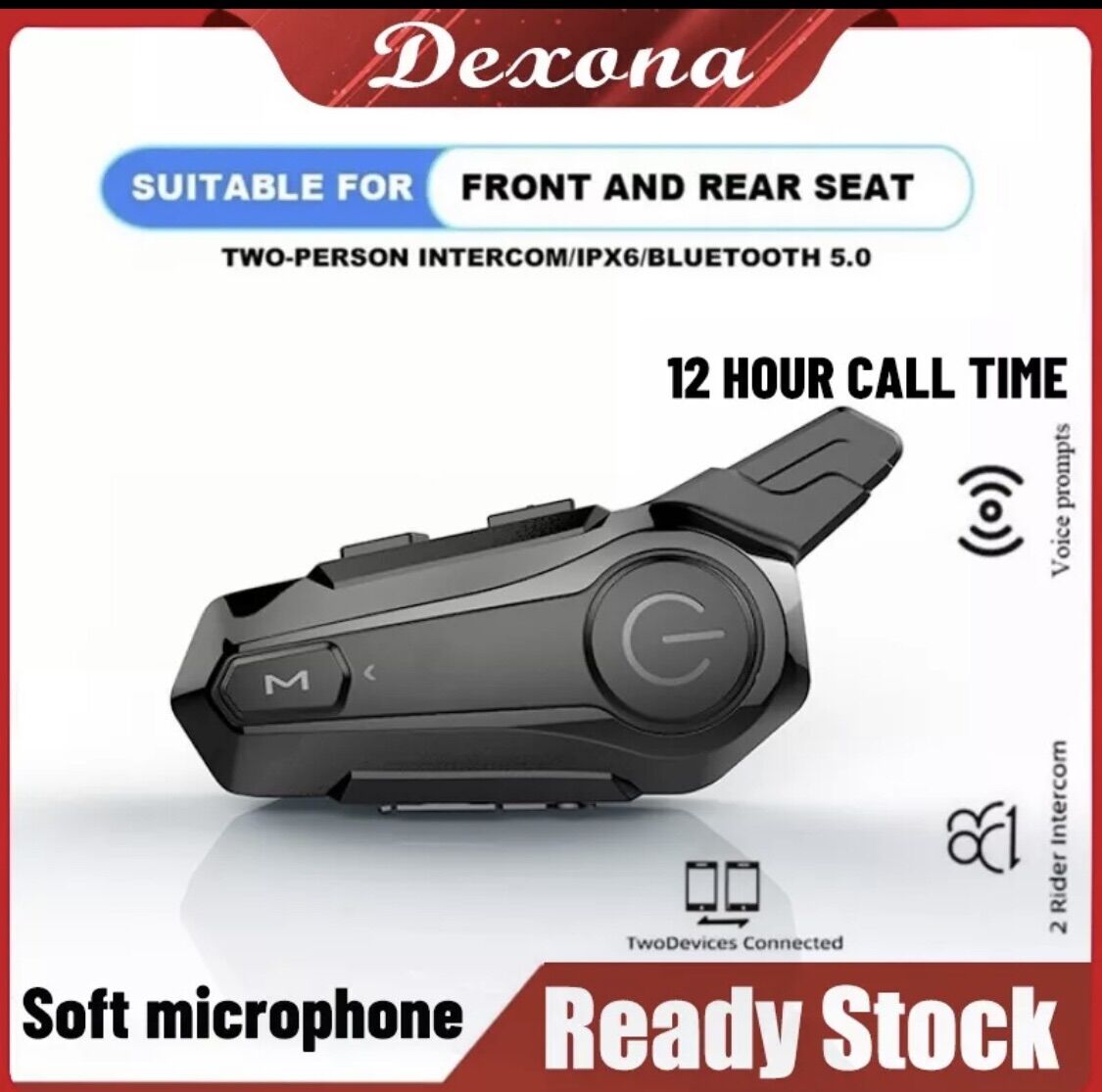 Motorcycle Bluetooth headset intercom waterproof interconnection ...