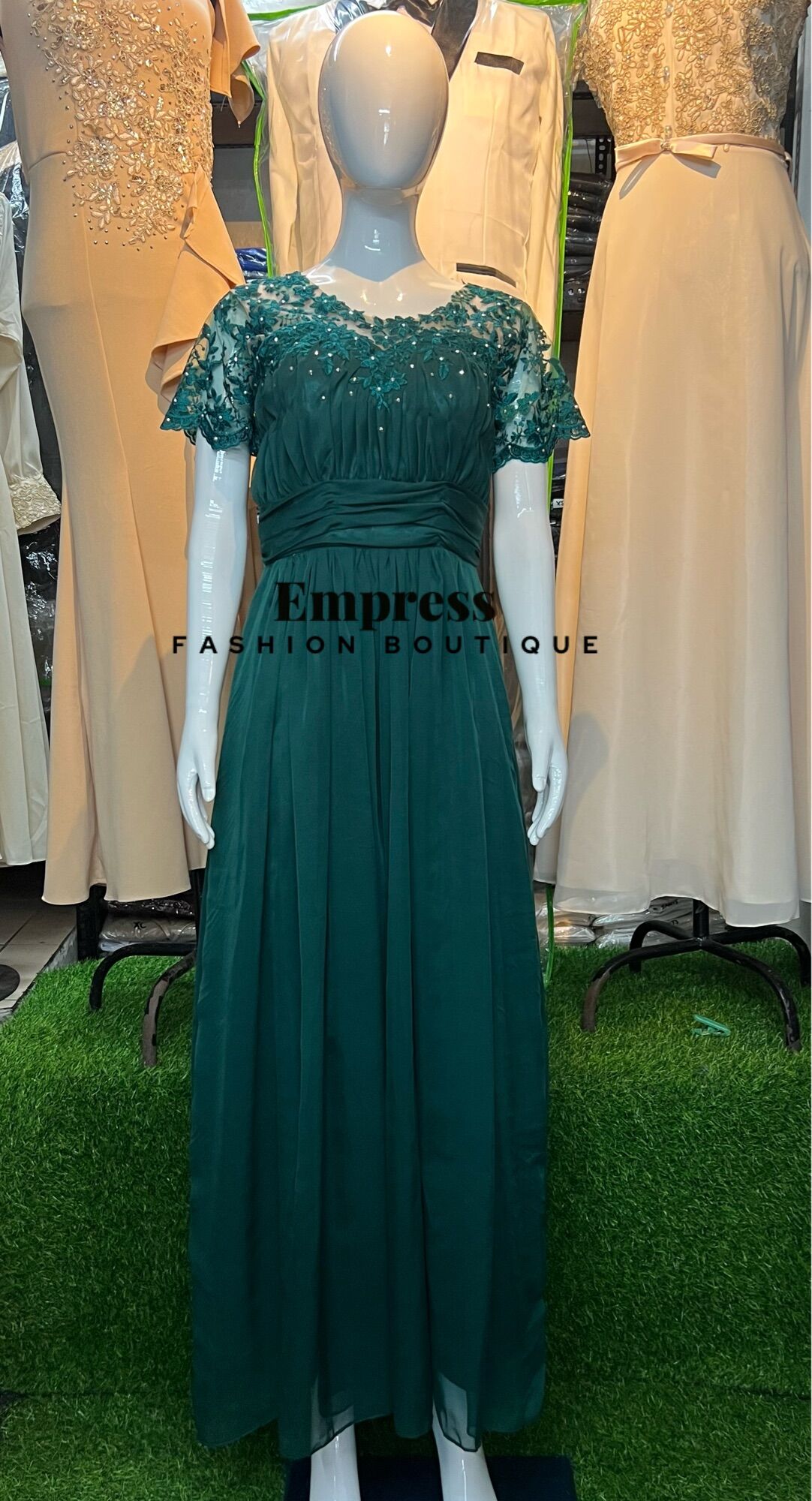 Long Gown Chiffon “Emerald Green” Mylene | Lazada PH