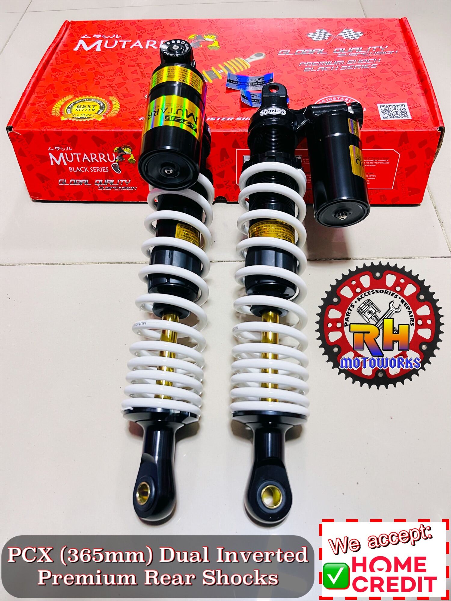 PCX 150/160 (365mm) Mutarru Premium Inverted Dual Rear Shocks | Lazada PH