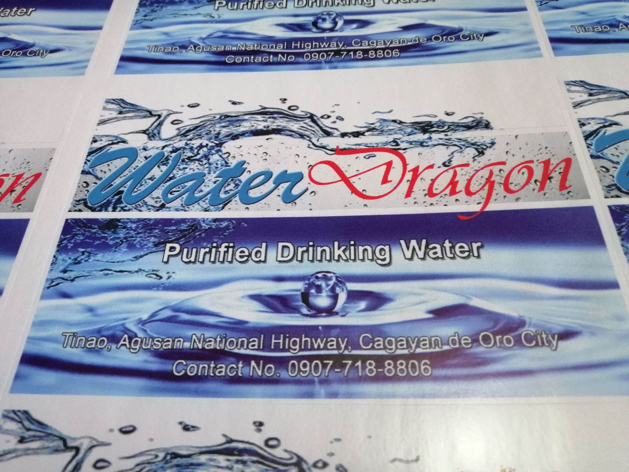 WATER REFILLING STATION ROUND GALLON STICKER WATERPROOF (100pcs/set ...