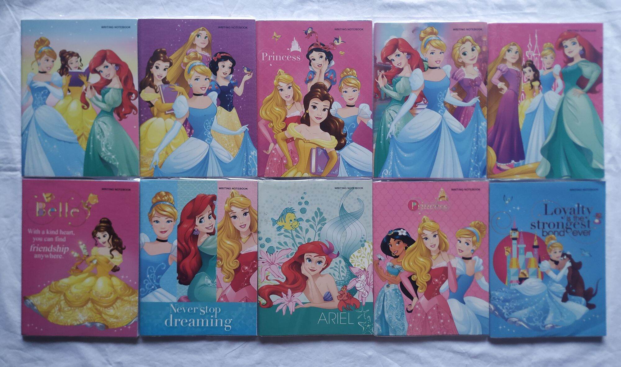Orions DISNEY PRINCESSES Writing Notebooks - 10pcs with plastic jackets ...