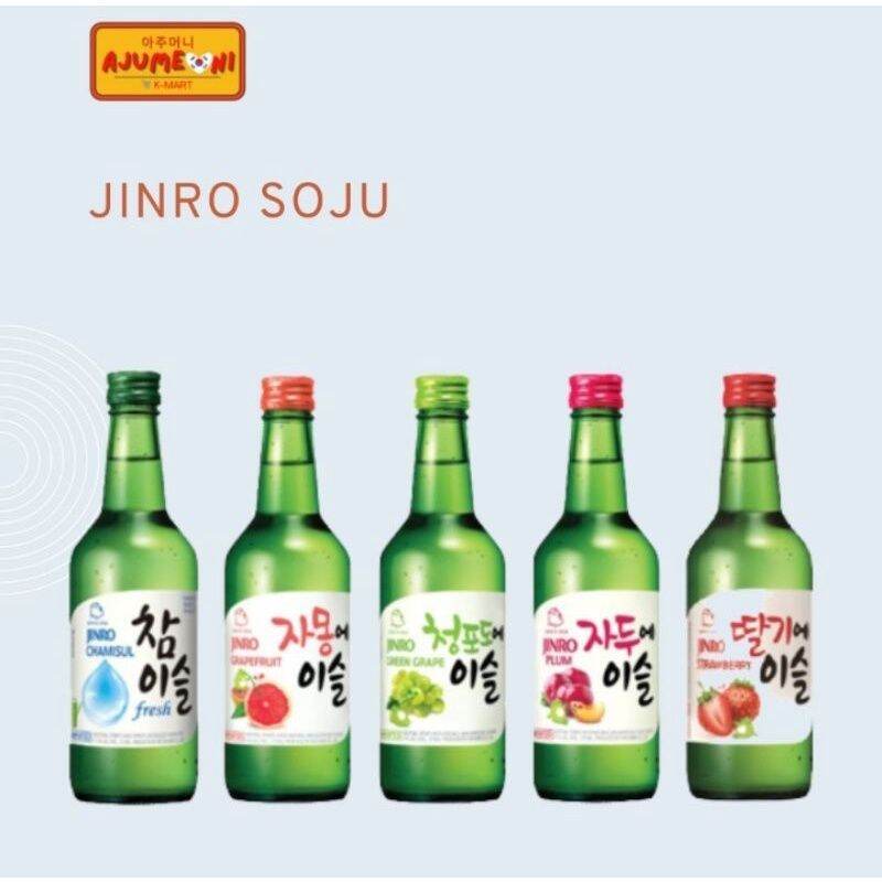 Jinro Soju 360mL in Fresh, Grapefruit, Green Grapes, Strawberry, & Plum ...