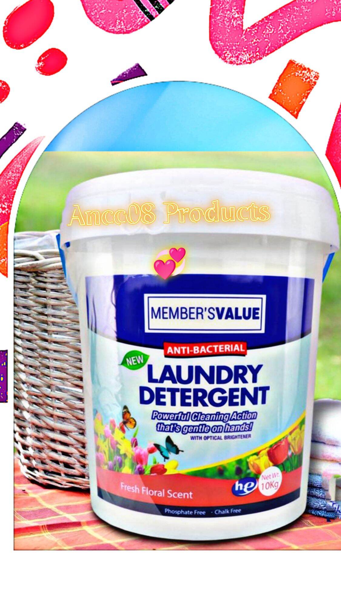 Member's Value Powder Detergent - 10kg Bucket with Anti-bacterial ...
