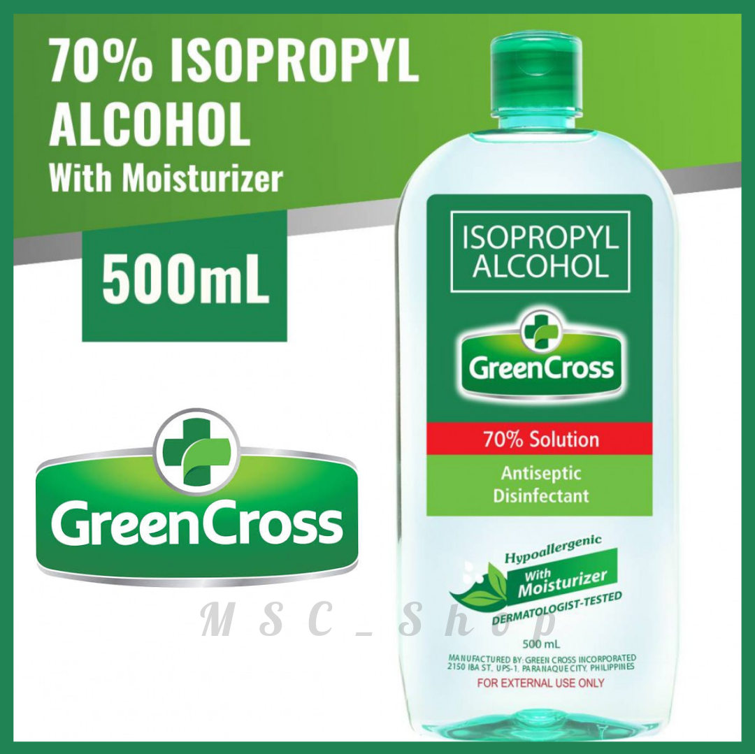 Green Cross Isopropyl Alcohol 70% Alcohol with Moisturizer 500ml ...