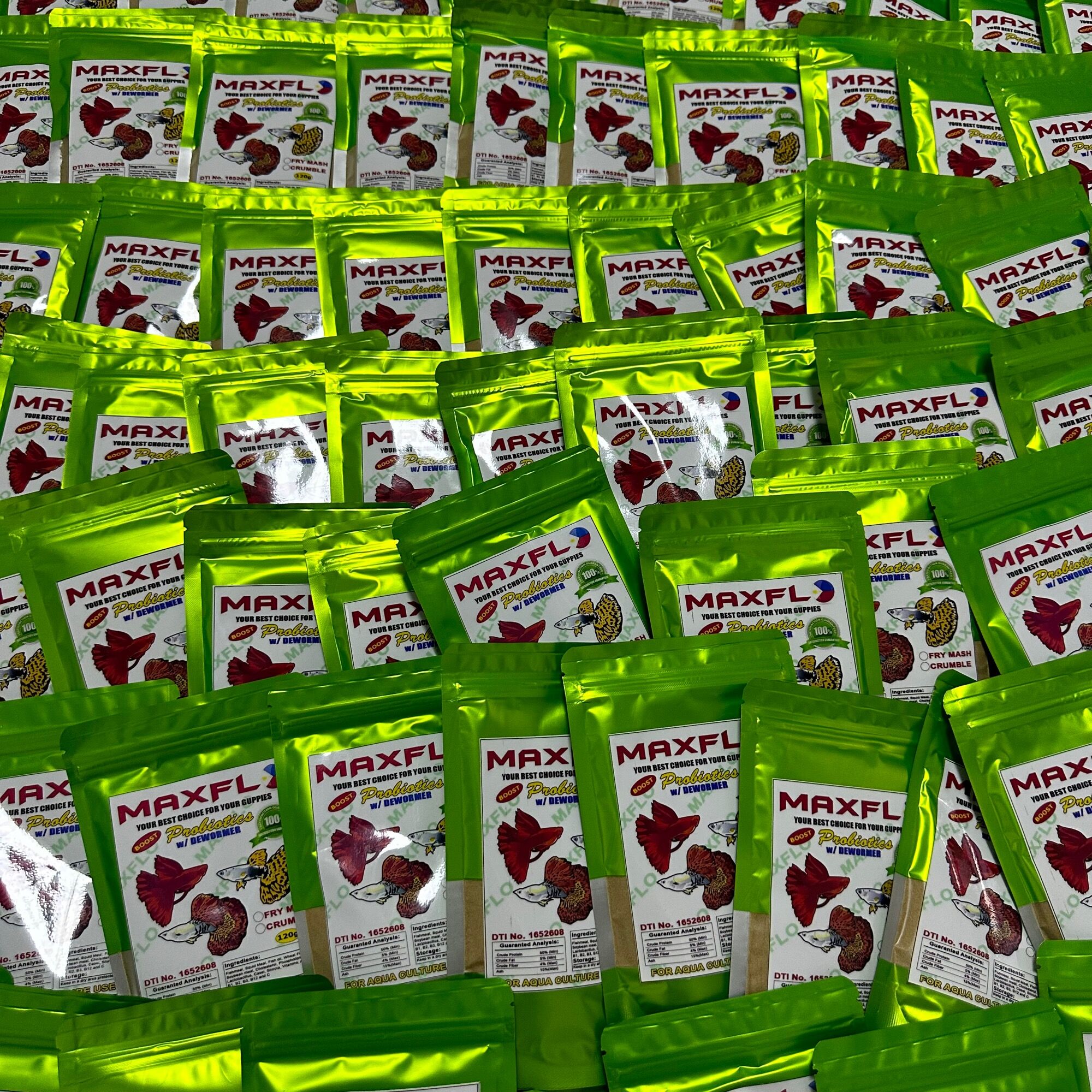 maxflo probiotic with dewormer 120g fish food with freebies | Lazada PH