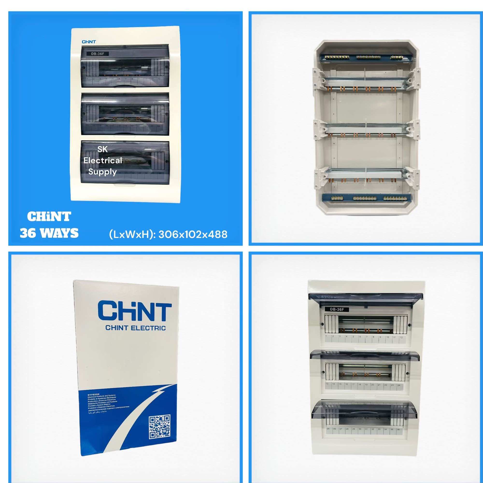 CHINT 18 | 24 | 36 WAYS DISTRIBUTION PANEL BOX | sk electrical | Lazada PH