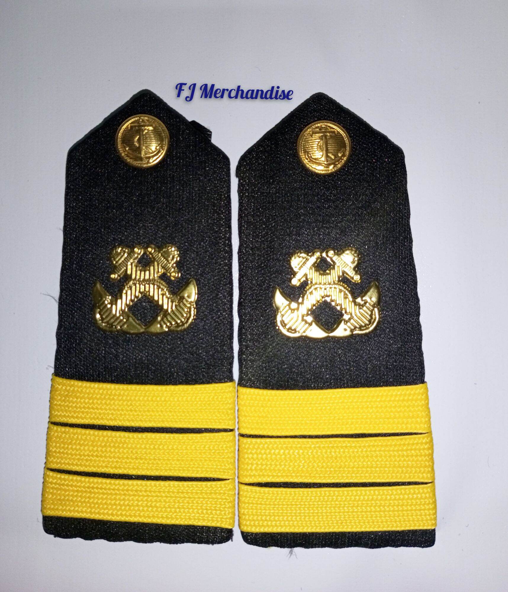 Marine / Seaman Shoulder Board Black Pair with Cross Anchor Pin | Lazada PH