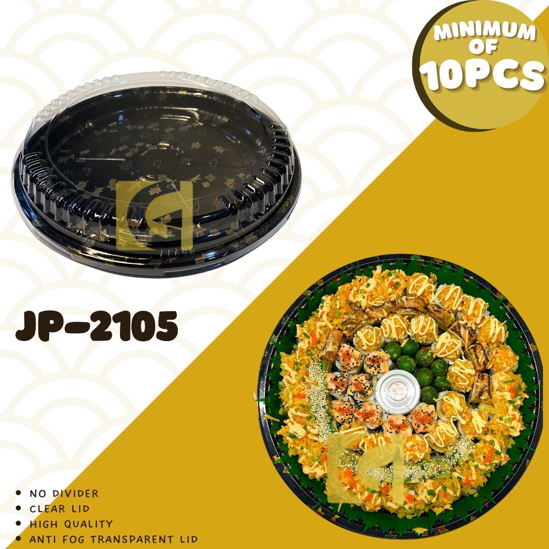Round Sushi Tray with Lid - 12 inches (10pcs) | Lazada PH