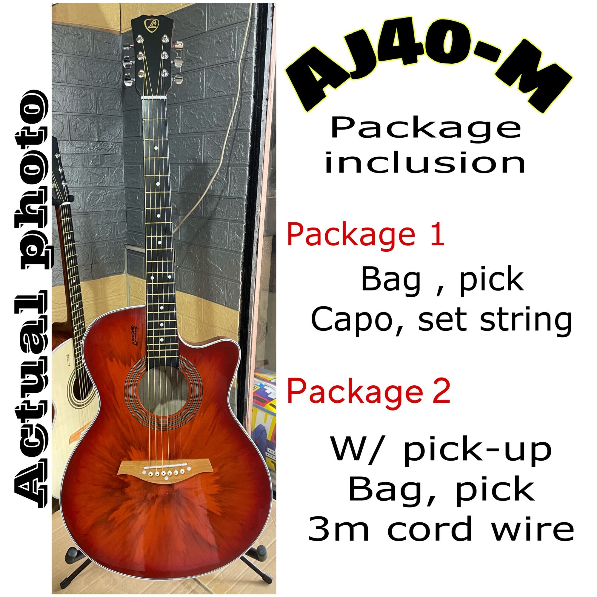 Aj40-m acoustic guitar (low action) w/ freebies | Lazada PH