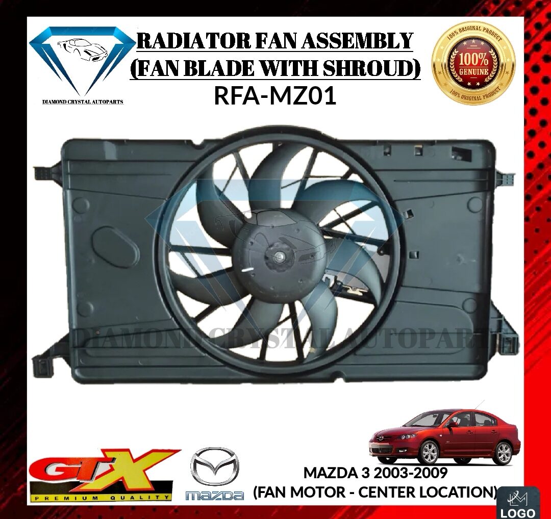 RADIATOR FAN ASSEMBLY (FAN BLADE WITH SHROUD) MAZDA 3 2003-2009 (FAN ...