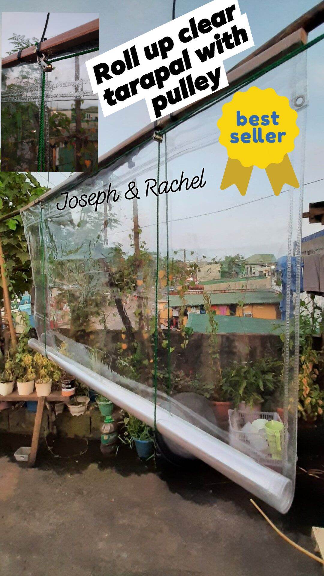 Roll Up Clear Trapal 6ftx6ft 16gauge with Pulley and rope | Lazada PH