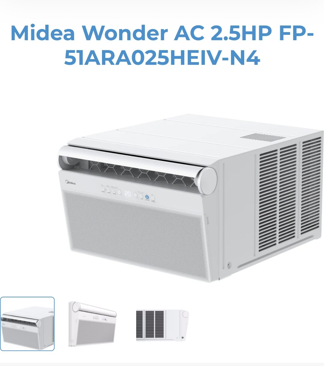 Midea Wonder AC 2.5HP FP-51ARA025HEIV-N4 WINDOW TYPE INVERTER AIRCON ...