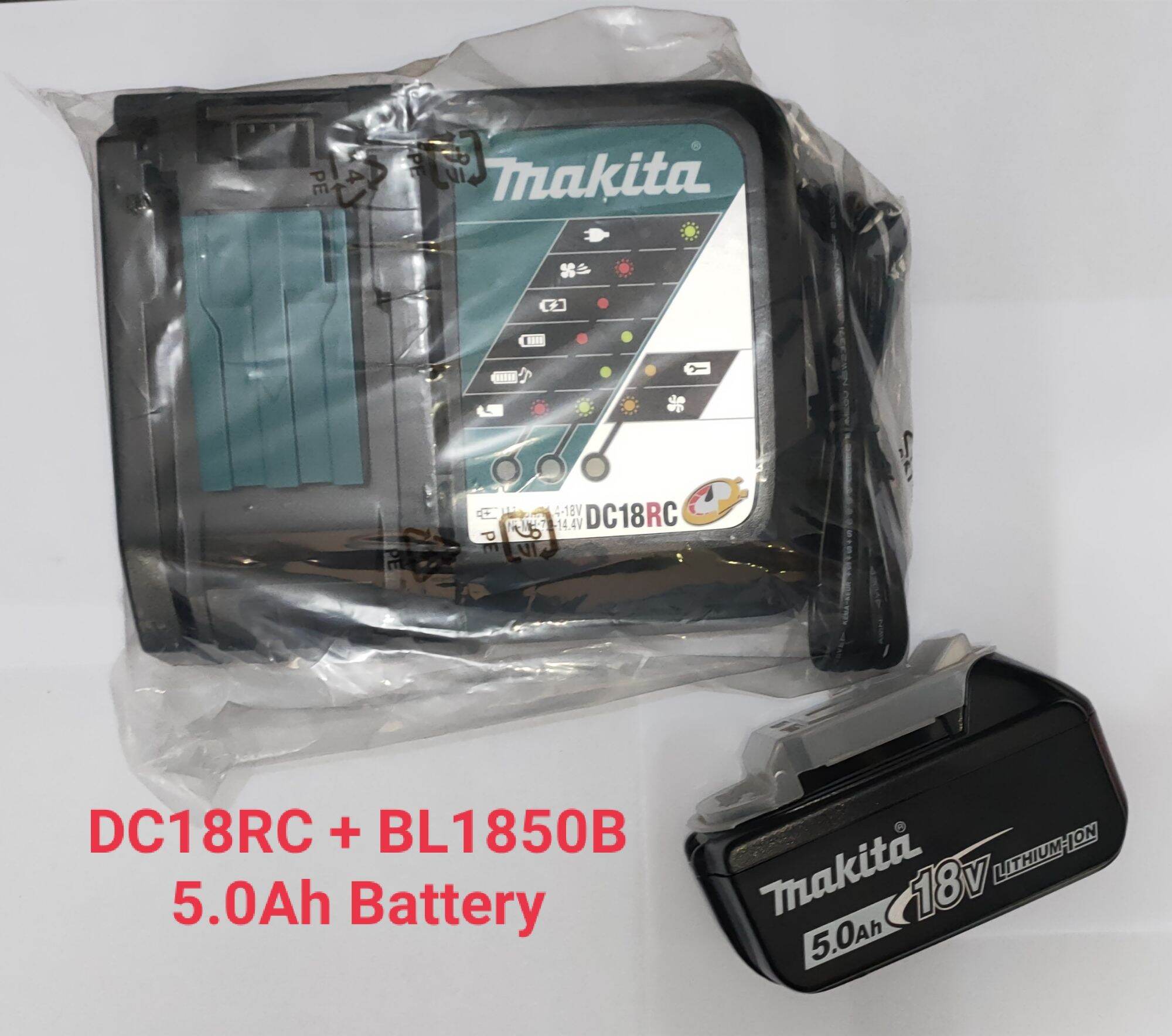 Genuine Makita DC18RC Fast Charger and BL1850B 5.0Ah Li-ion Battery and Charger 18V LXT Set (-JD ...