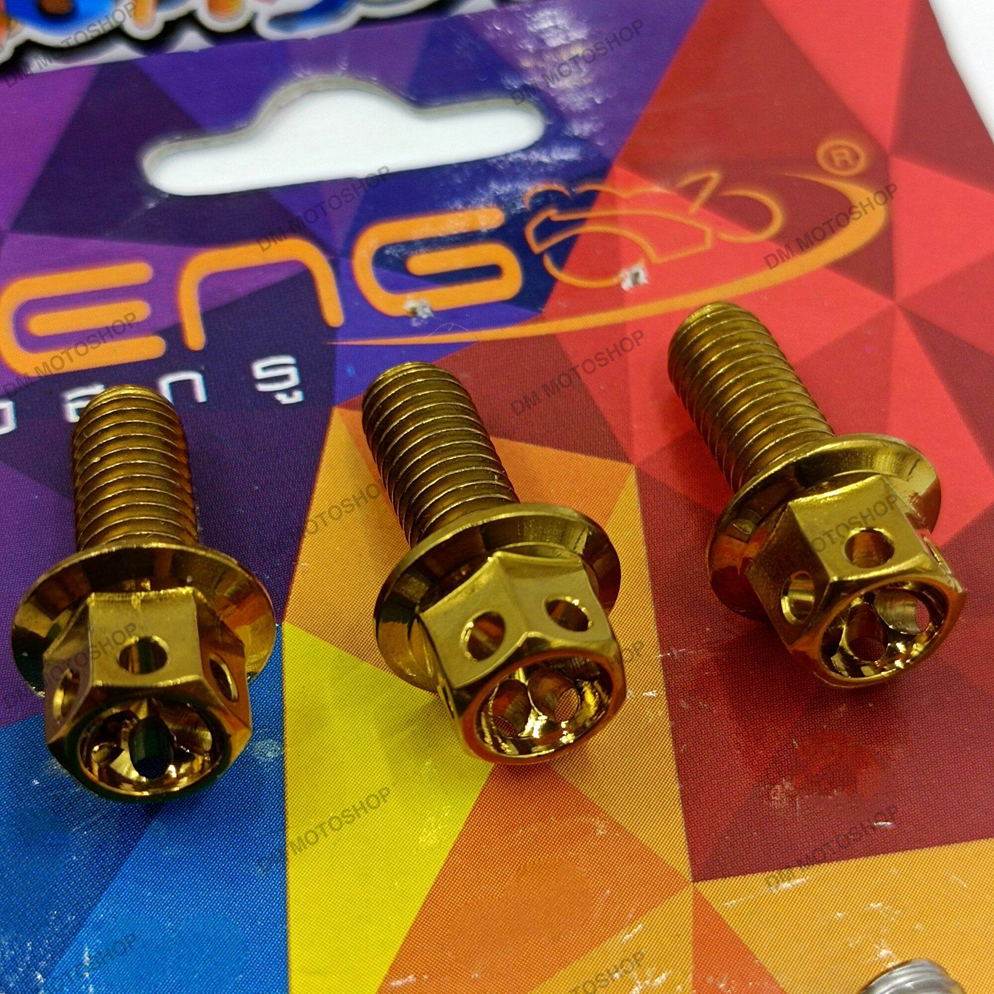 HENG Engine Cover Gold Bolts for Honda XRM 125,Wave 125,Rs 125(Set ...