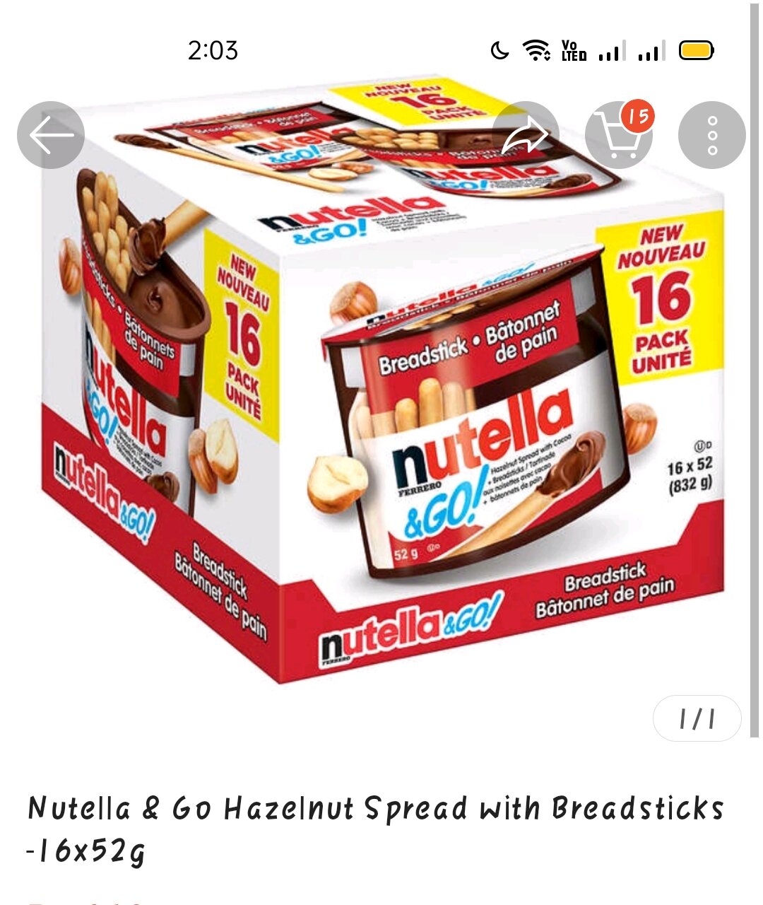 Nutella &Go Hazelnut Spread Bread stick-16x52g | Lazada PH