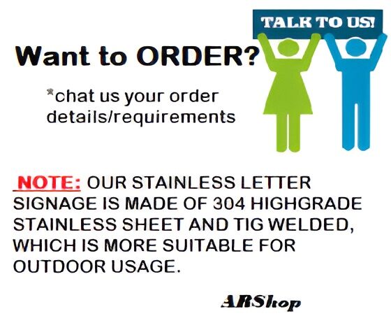 Stainless Letter Signage 6 inch DIY wall mount WALL SIGN SOLD PER PIECE ...