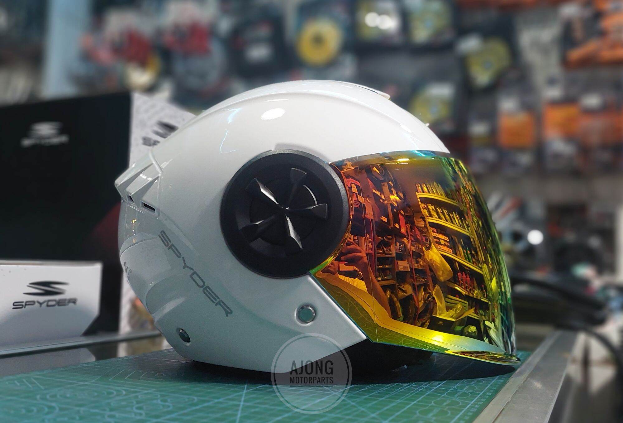Spyder REBOOT 2.0 ☆ P 1001 FR ☆ Half Face Helmet ☆ Flash Red Lens ...
