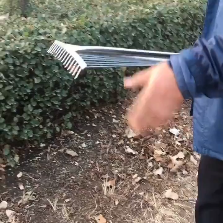 Adjustable Telescopic Metal Garden Leaf Leaves Rake Grass rake ...