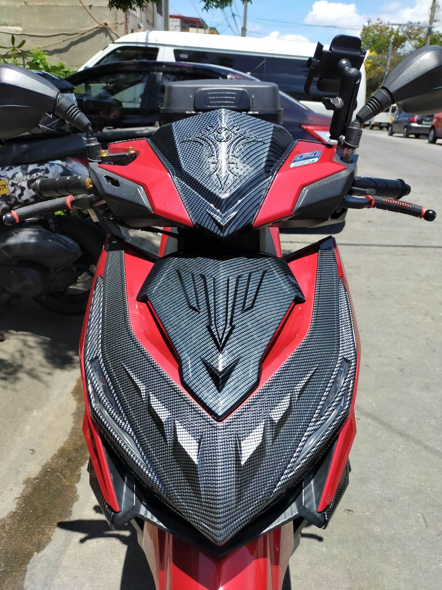 Honda Click V1 Front Cover Carbon / Honda Click V1 125i / 150i Front ...