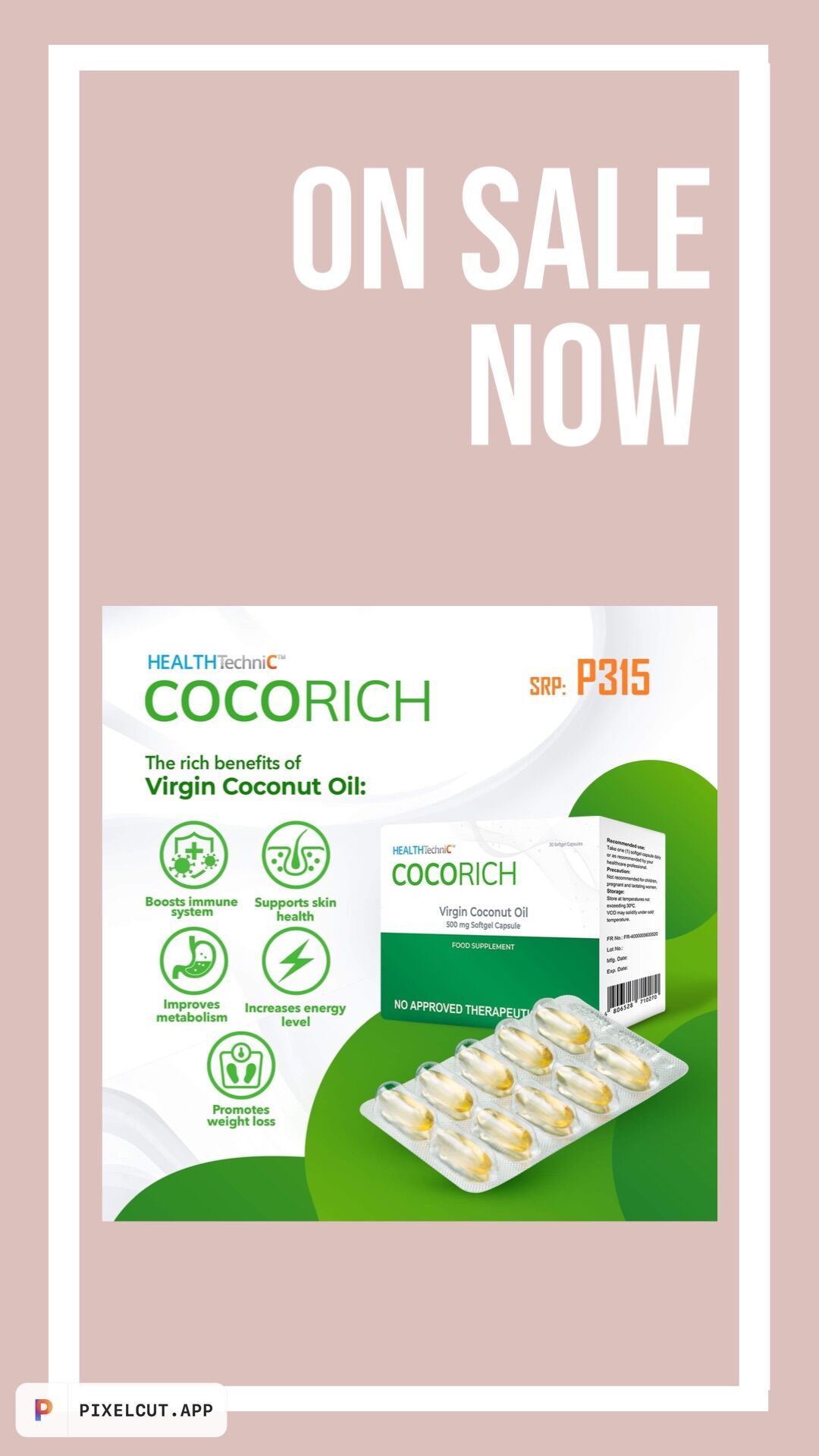 COCO RICH VCO HEALTHTECHNIC 30 CAPSULES | Lazada PH