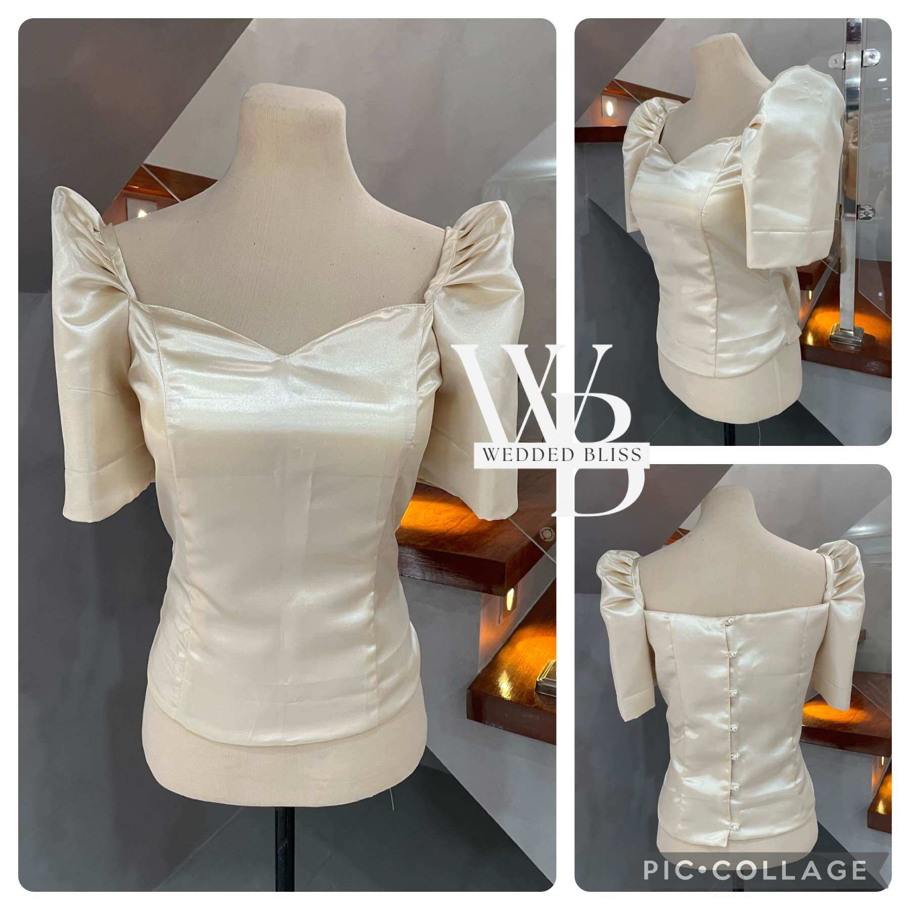 Silk Satin Modern Filipiniana Blouse Lazada Ph