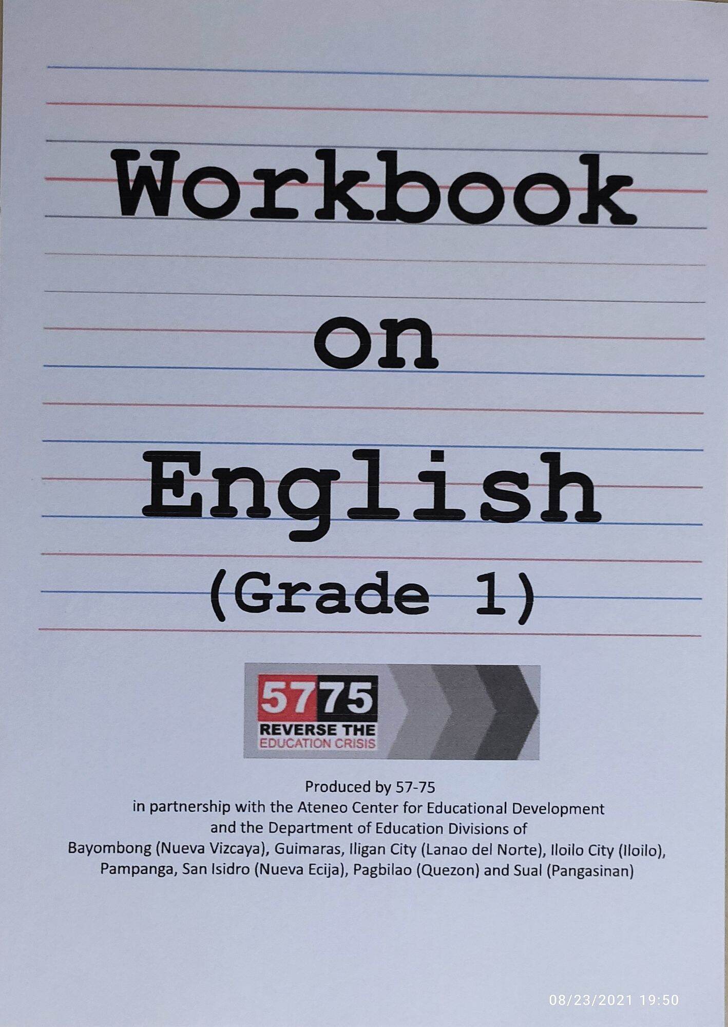 WORKBOOK ON ENGLISH for GRADE 1 (192 pages) | Lazada PH