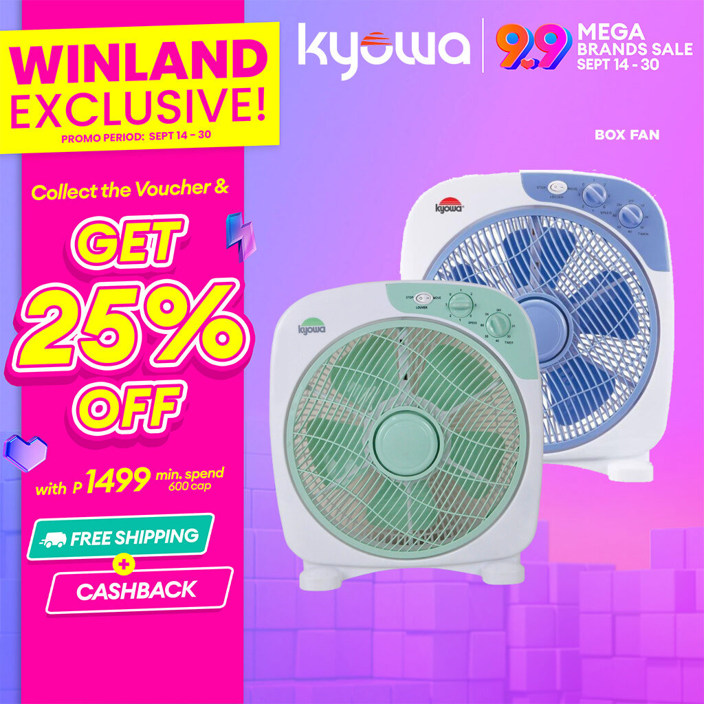 KYOWA by Winland 12" Box Fan Electric Fan with Timer KW-6914 | Lazada PH