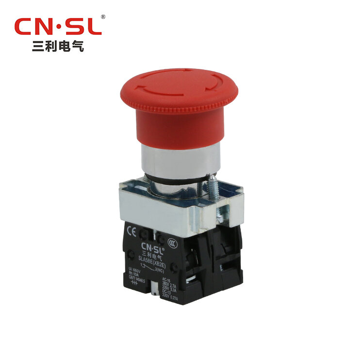 Sanli XB2 Emergency Stop Button 22mm Self-Locking Stop 2 Normally ...