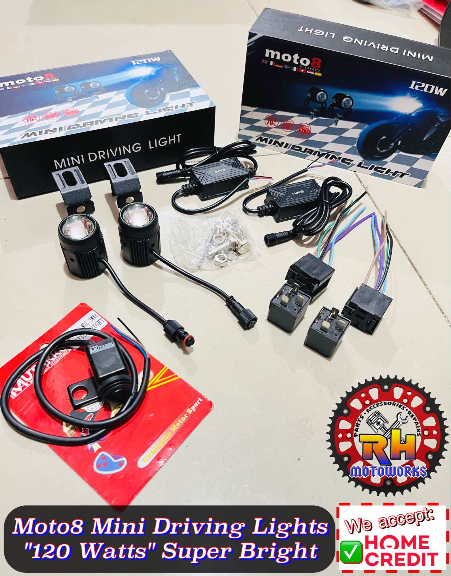 Moto8 Mini Driving Lights 120watts (3 Modes) SUPER BRIGHT | Lazada PH