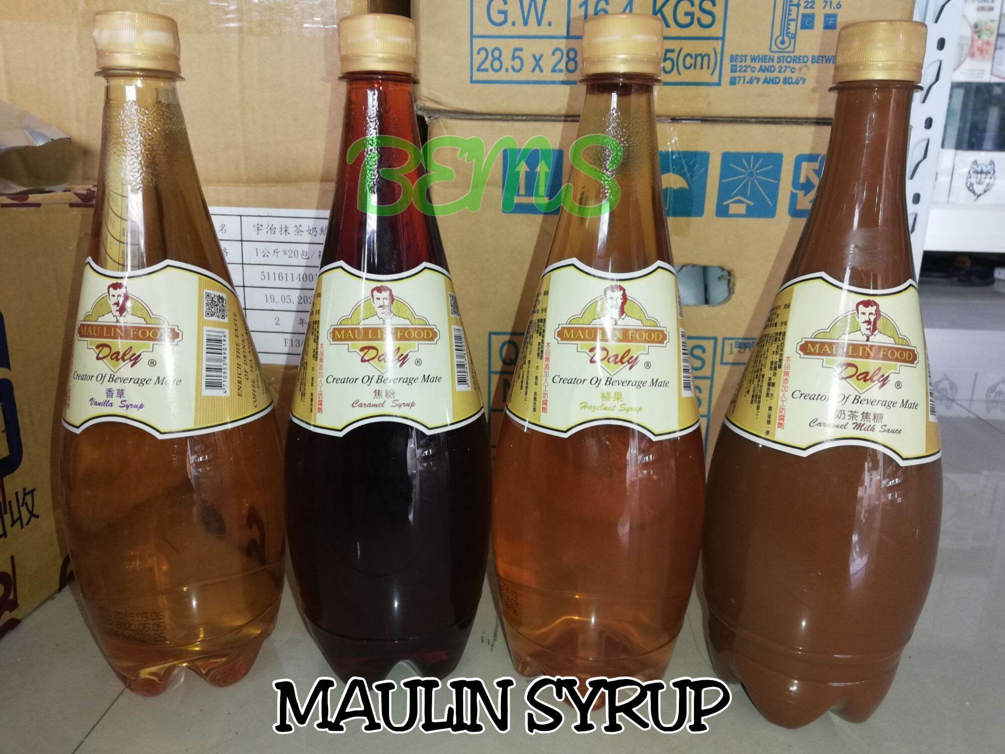MAULIN syrup Hazelnut Caramel and Vanilla For Coffee Milktea or Frappe ...