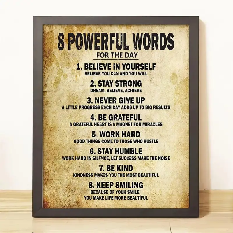 1pc Unframed Canvas Poster, Retro Art, Powerful Words Motivational ...
