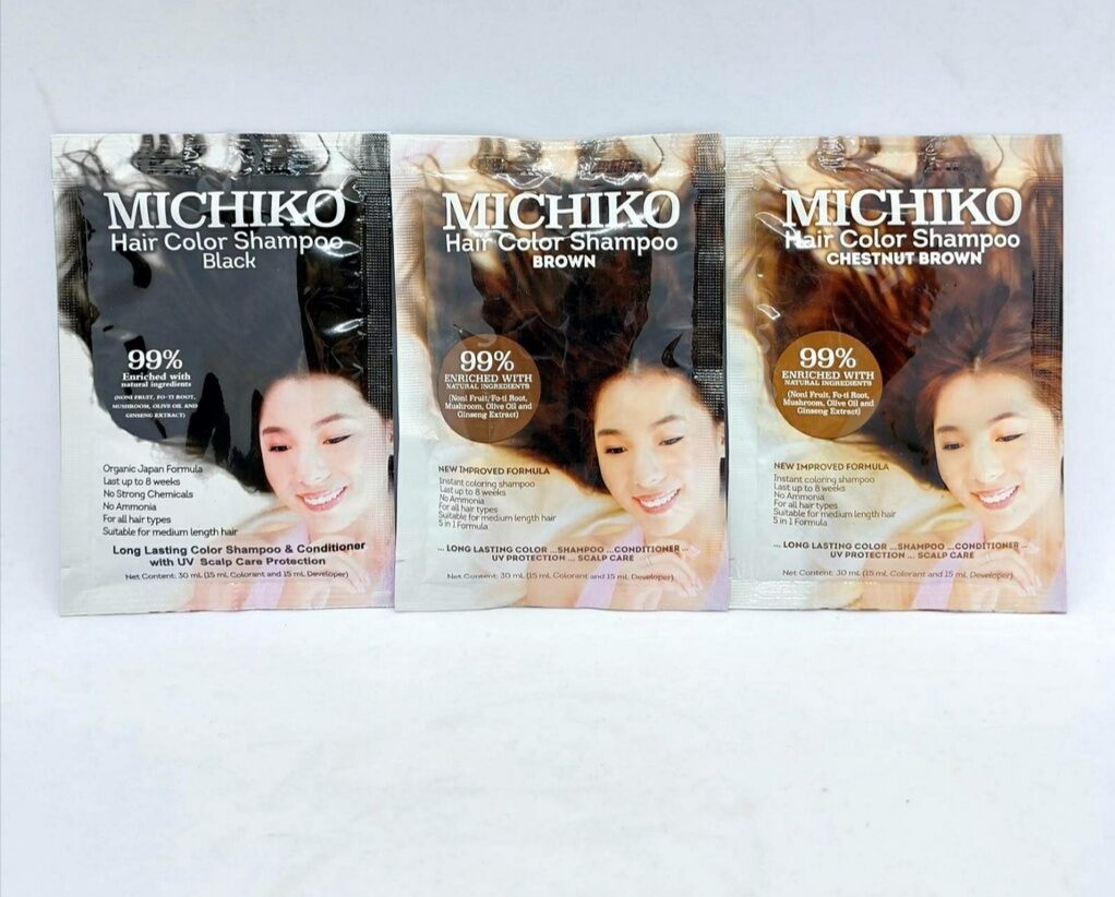 Michiko Hair Color Shampoo Brown/Chesnut Brown/Black 30ml | Lazada PH