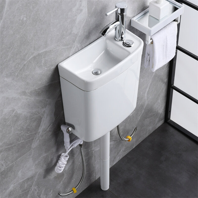 Household Small Apartment Toilet Water Tank with Wash Basin Integrated ...