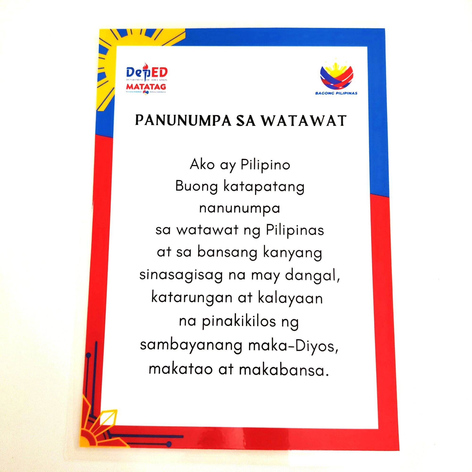 Bagong Pilipinas Pledge and Hymn Panahon ng Pagbabago DepEd Matatag ...