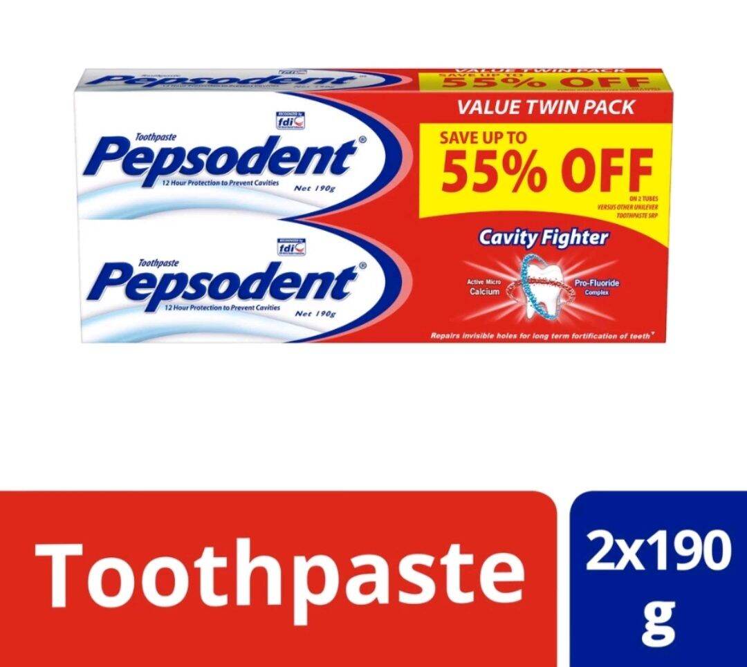PEPSODENT Toothpaste Cavity Fighter & Whitening 190g Twin Pack | Lazada PH