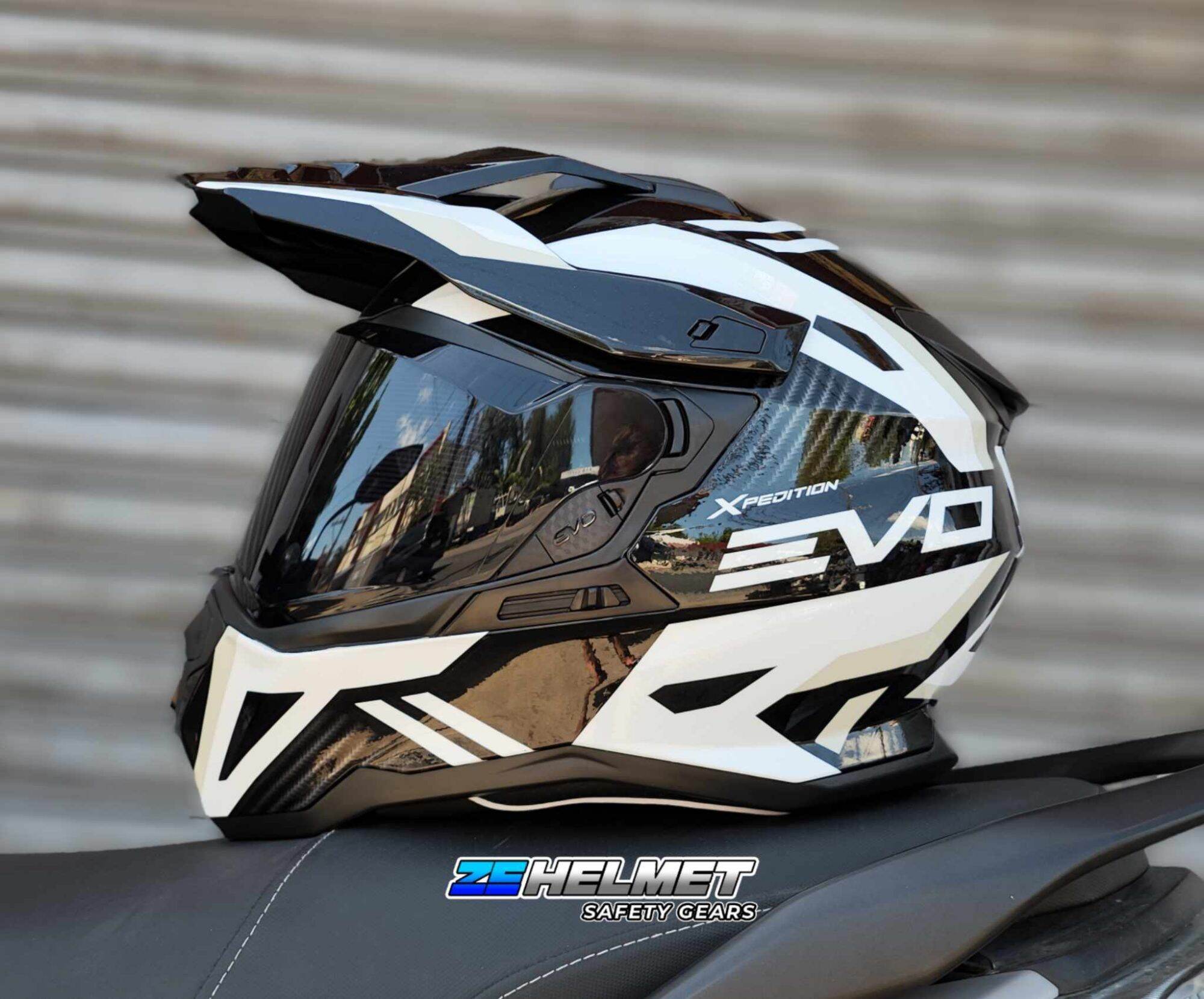 EVO DX-7 GD TRAVERSE MOTARD/ DUAL SPORT DUAL VISOR WITH EXTRA CLEAR ...