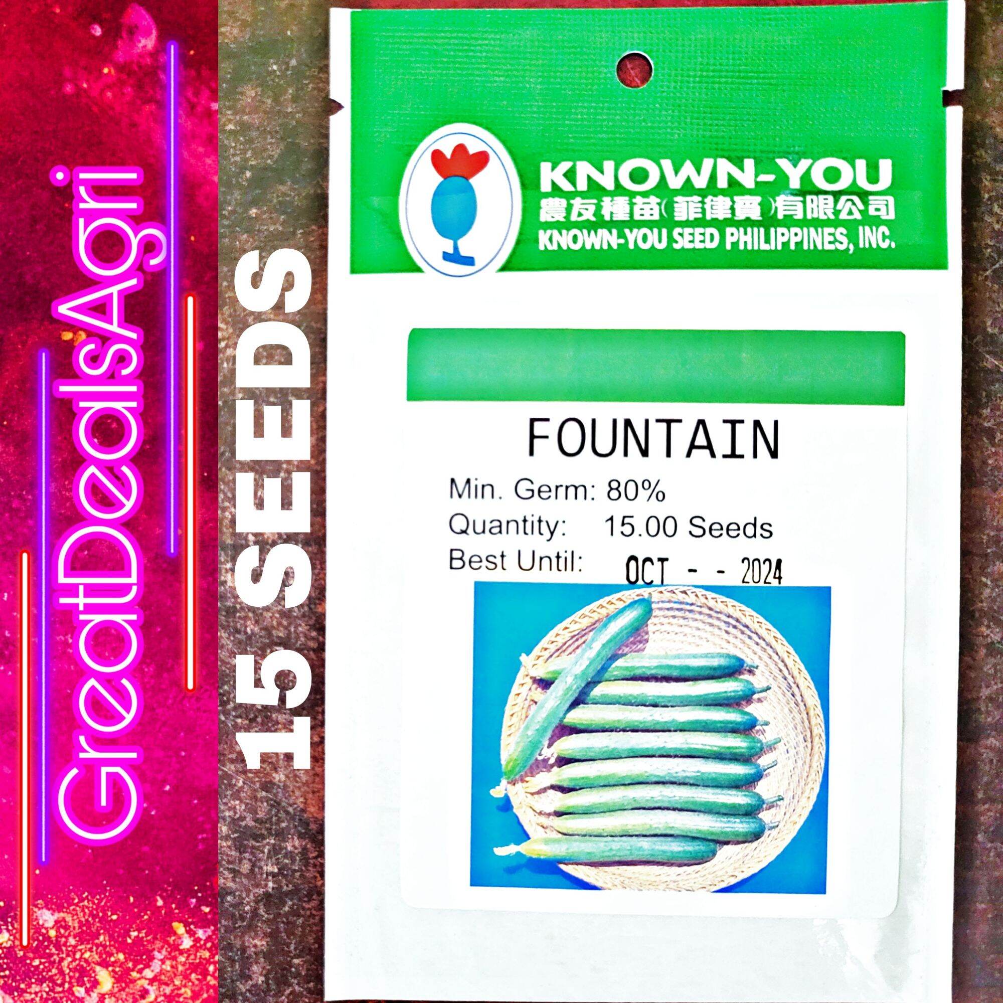 FOUNTAIN JAPANESE CUCUMBER SEEDS (APPROX. 15 SEEDS) BY KNOWN-YOU SEEDS ...