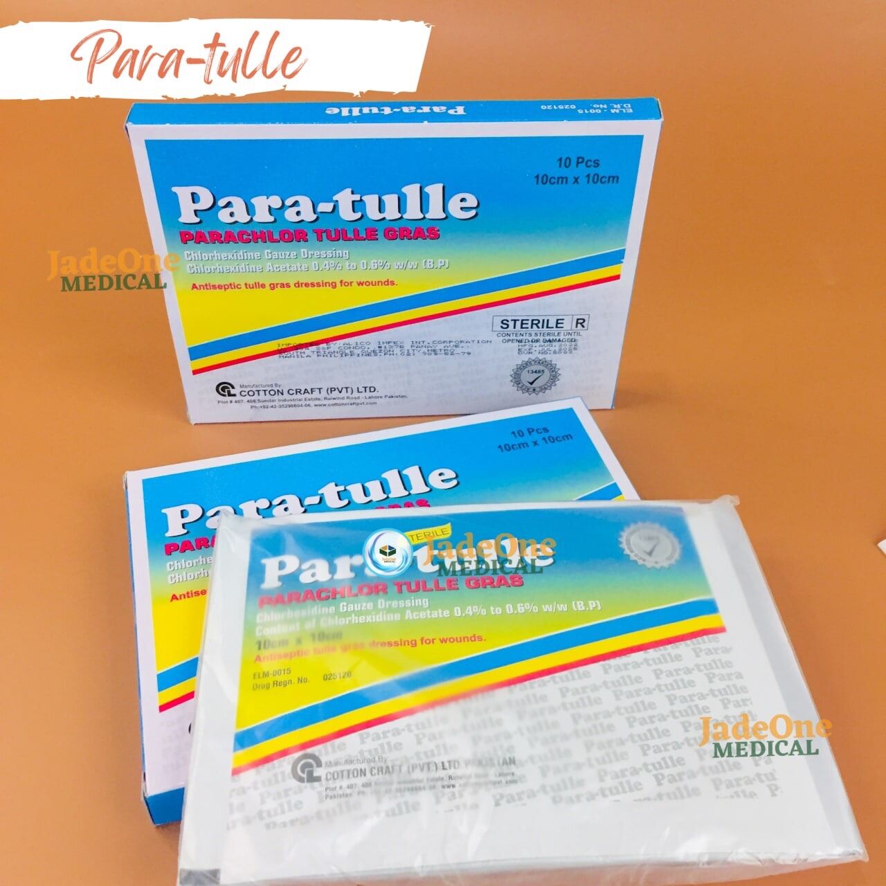 PARA-TULLE Parachlor Tulle Gras Chlorhexidine Gauze Dressing 10cm x ...