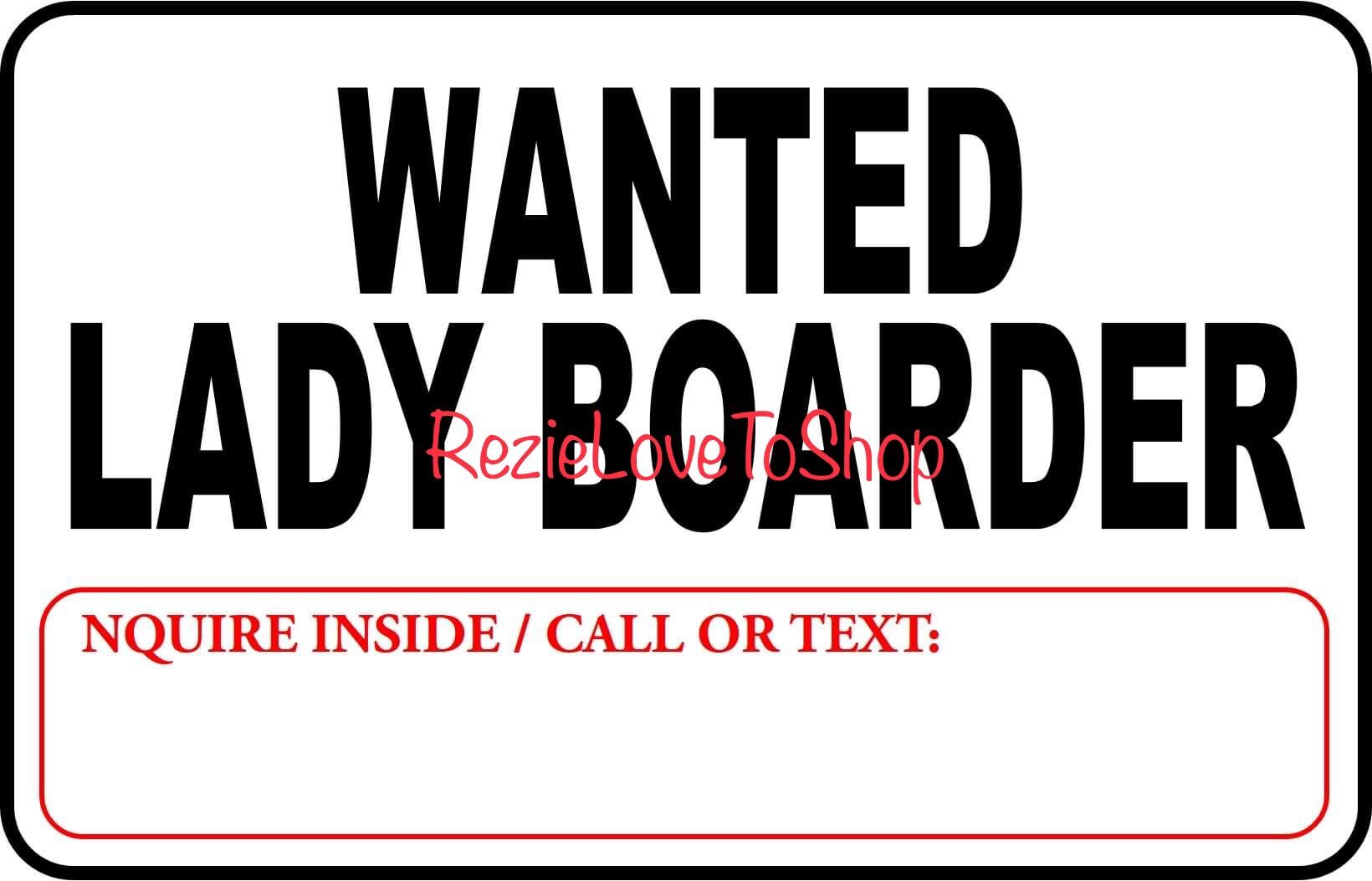 WANTED LADY BOARDER PVC Siganage 7.8x11 inches | Lazada PH