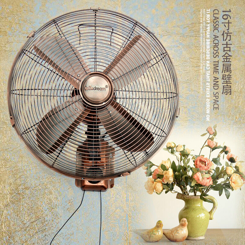 16-Inch Antique Wall Fan Metal Wall-Mounted Fan Retro Pure Copper Motor ...