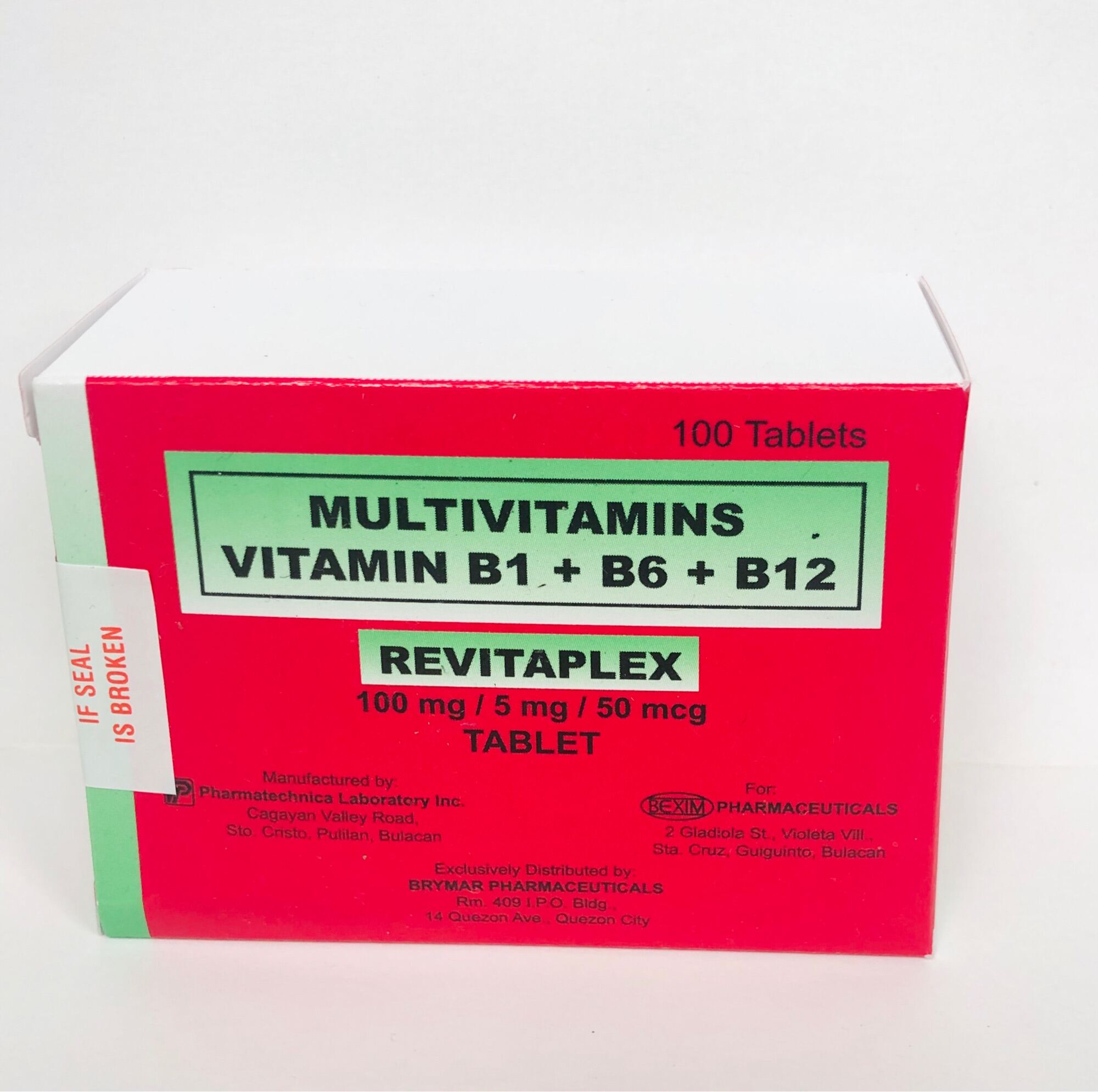 Multivitamins Vitamin B Complex REVITAPLEX 100’s FDA APPROVED | Lazada PH