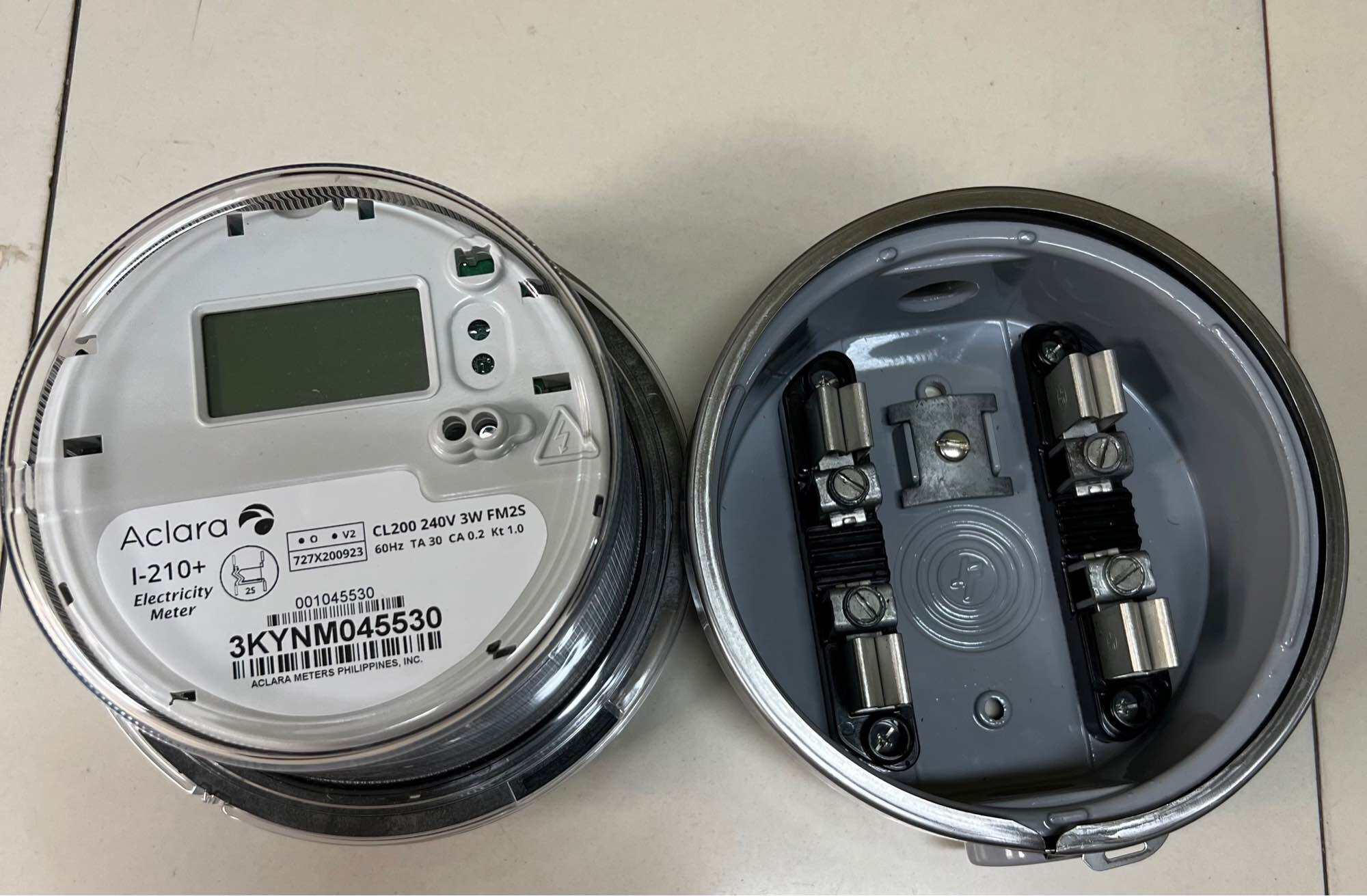 Submeter GE / Aclara I210+ Cl200, 3wire set with JF brand Heavy duty meter base. Original ERC ...