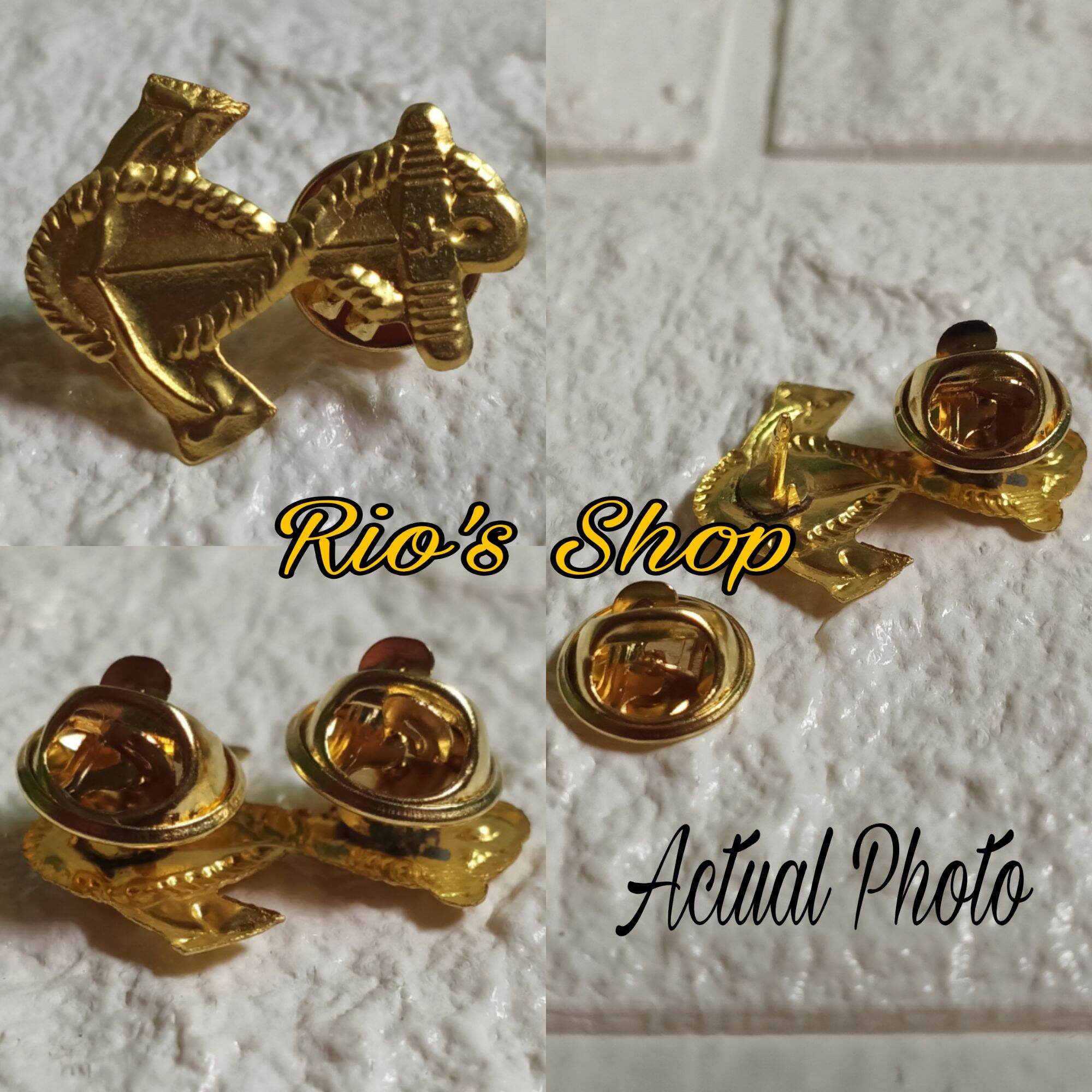 1pair AnchorShip Collar Pin "DE PAKAW" Gold Plated Marine | Lazada PH