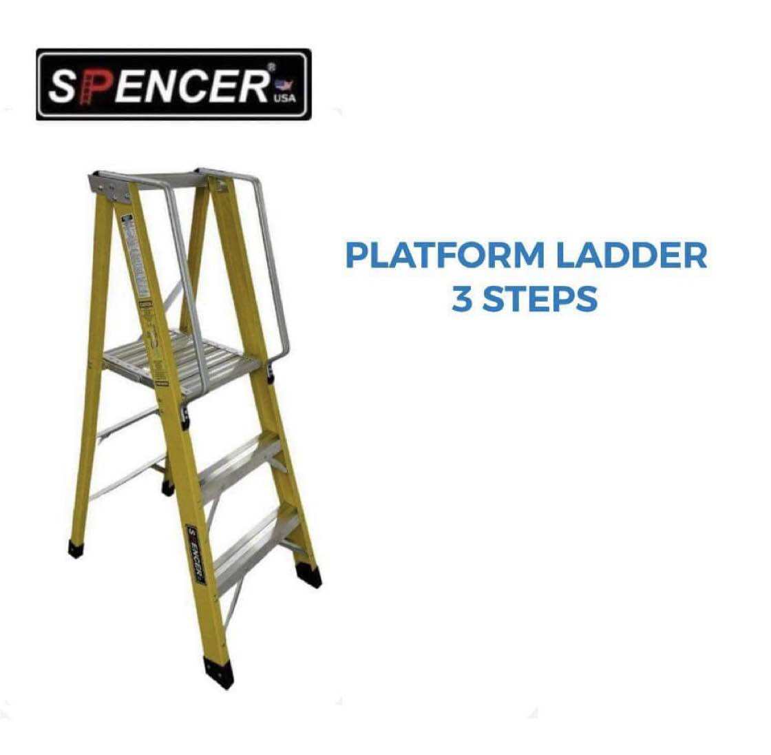 SPENCER USA HEAVY DUTY FIBERGLASS PLATFORM LADDER 3 STEPS | Lazada PH