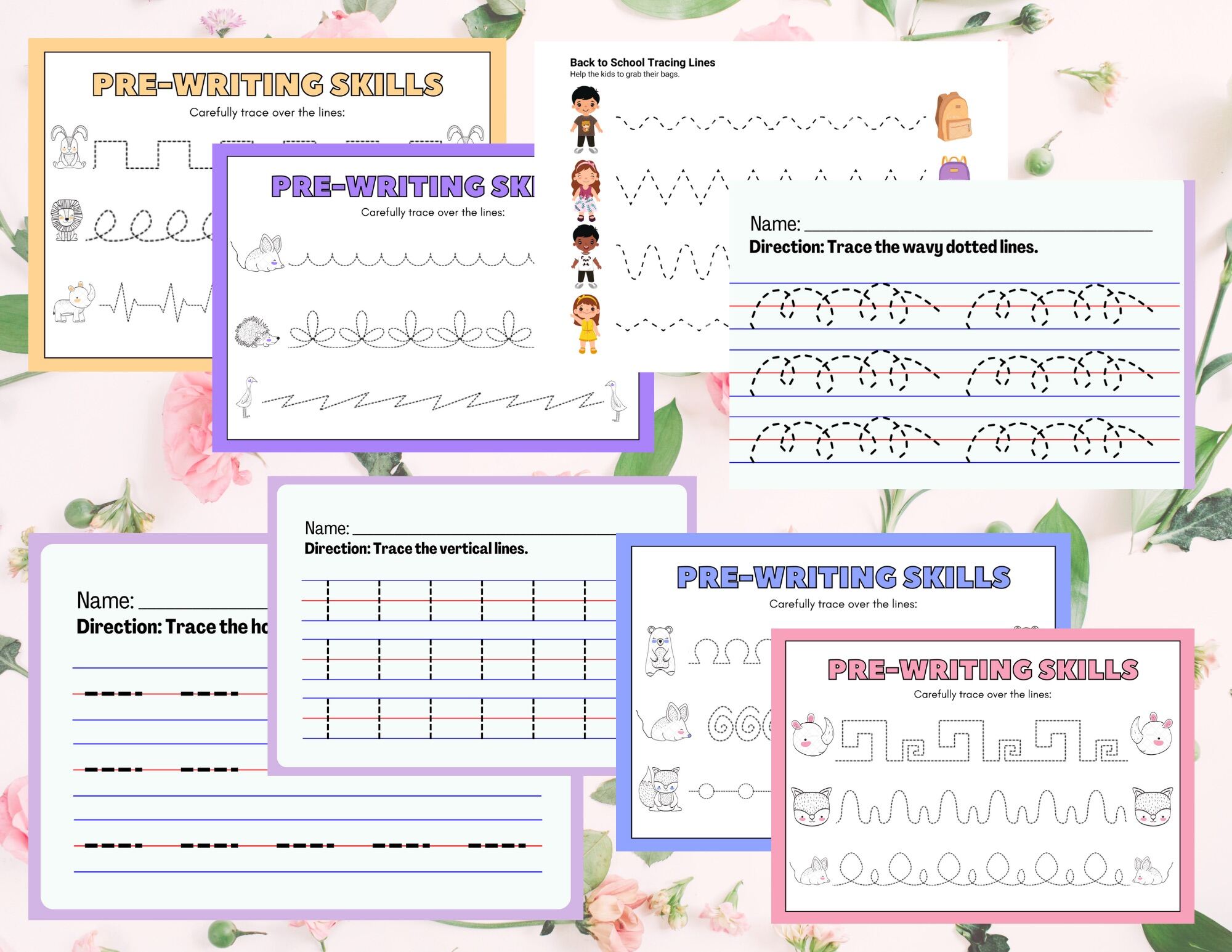 Tracing Pad(alphabet ,numbers,shapes,mix lines,shapes,names) Number of ...