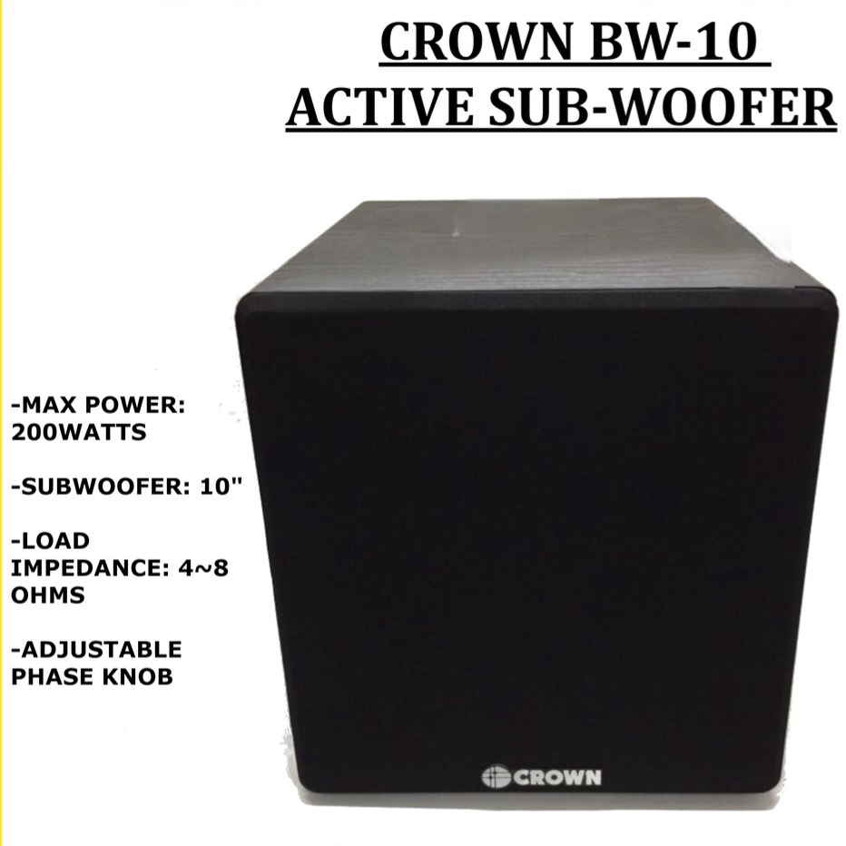 Crown BW-10 Active 200W Subwoofer Original Per Piece | Lazada PH