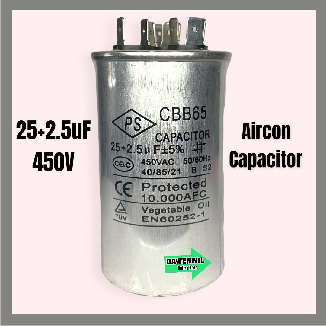 25+2.5uF 450V AIRCON CAPACITOR METAL | DAWENWIL | Lazada PH