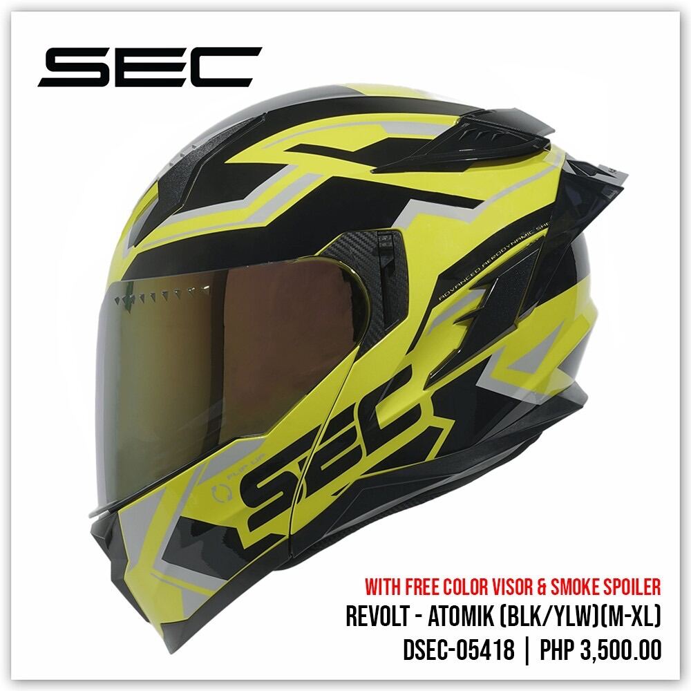 sec atomik revolt modular dual visor helmet | Lazada PH