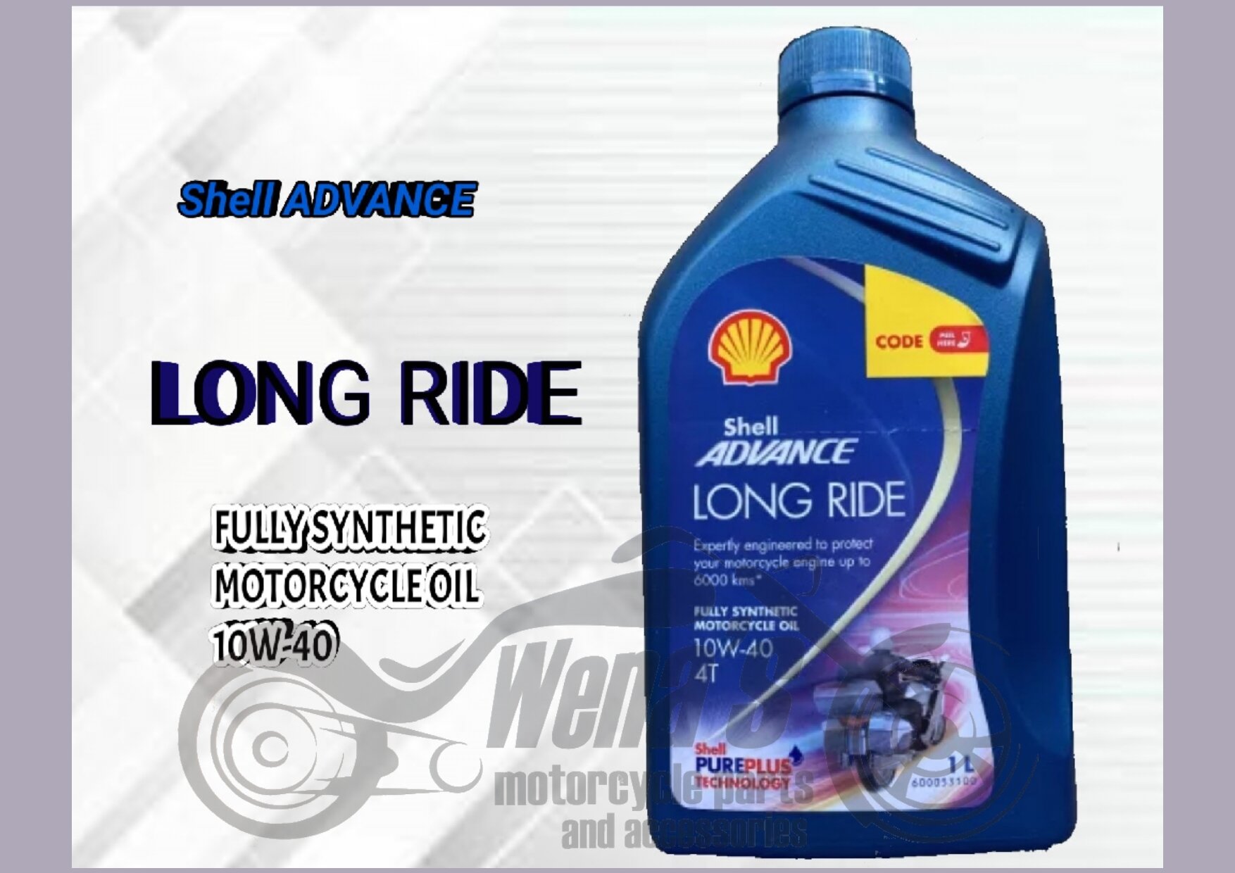 Shell Advance LONG RIDE 1L FULLY SYNTHETIC 10W-40 | Lazada PH