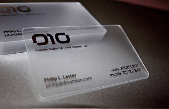 Transparent Calling Card / Pure Plastic Card / 50pcs with plastic hard ...